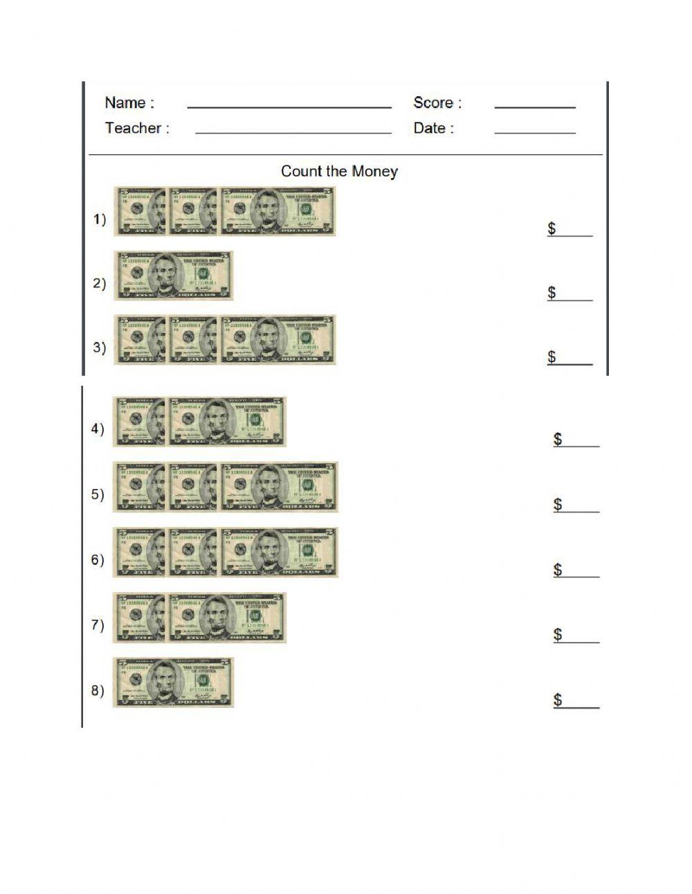 Money 572986 | KPTinch | LiveWorksheets