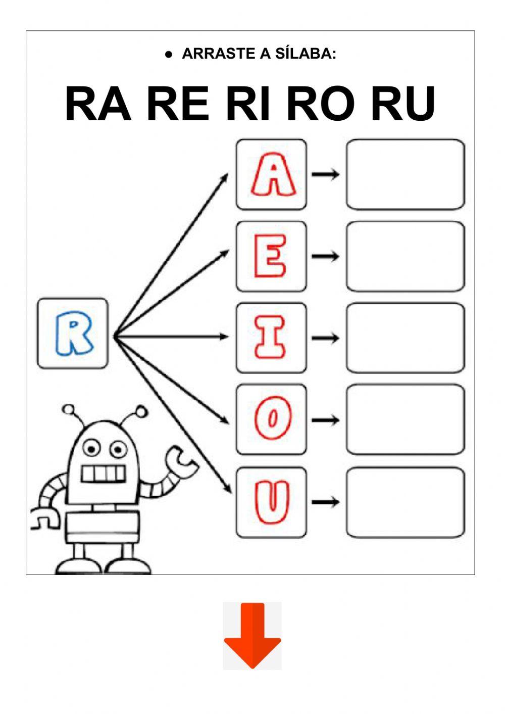 Família silábica letra R worksheet | Live Worksheets