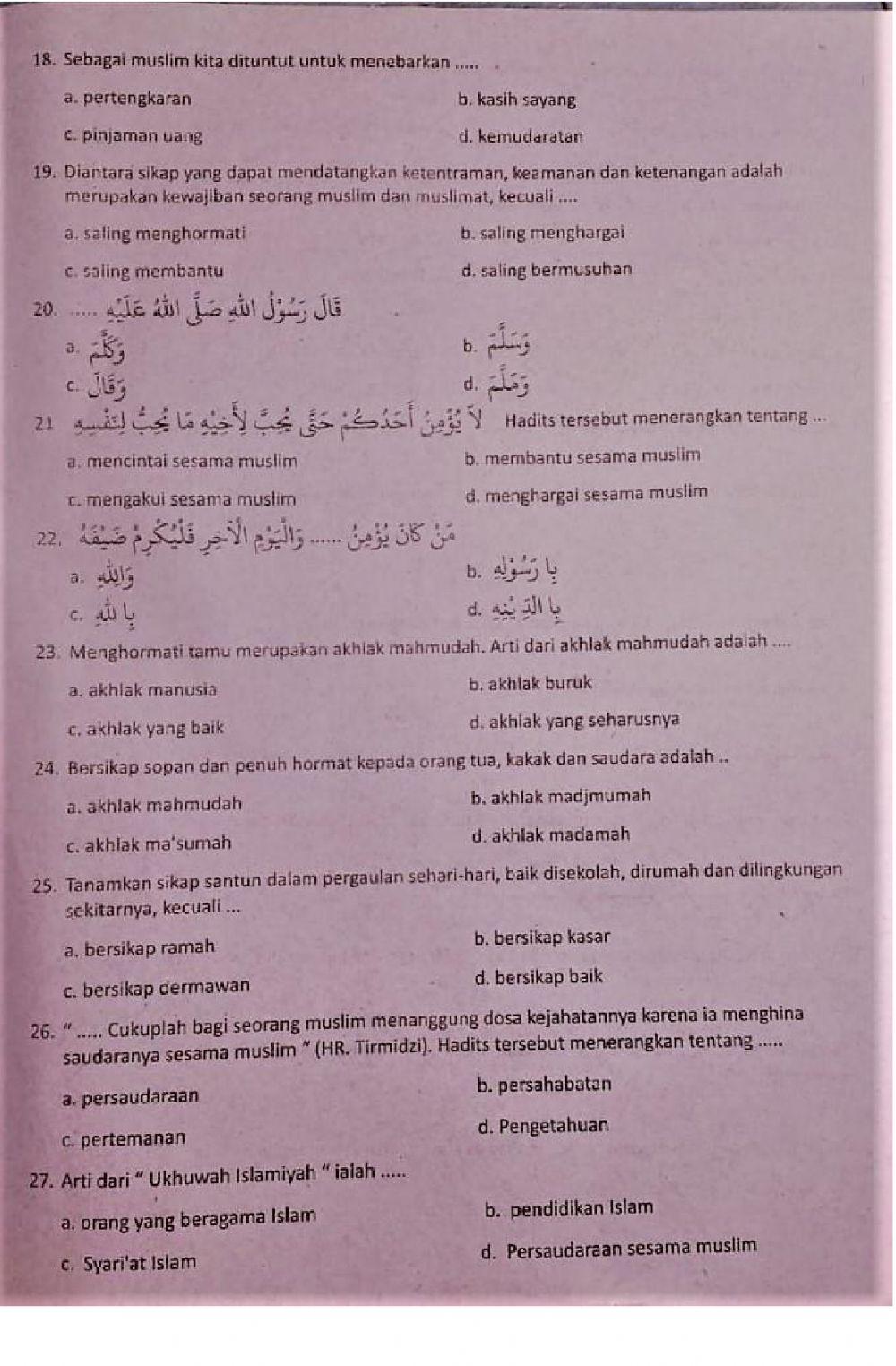Pas 1 HADITS 3 dta worksheet | Live Worksheets