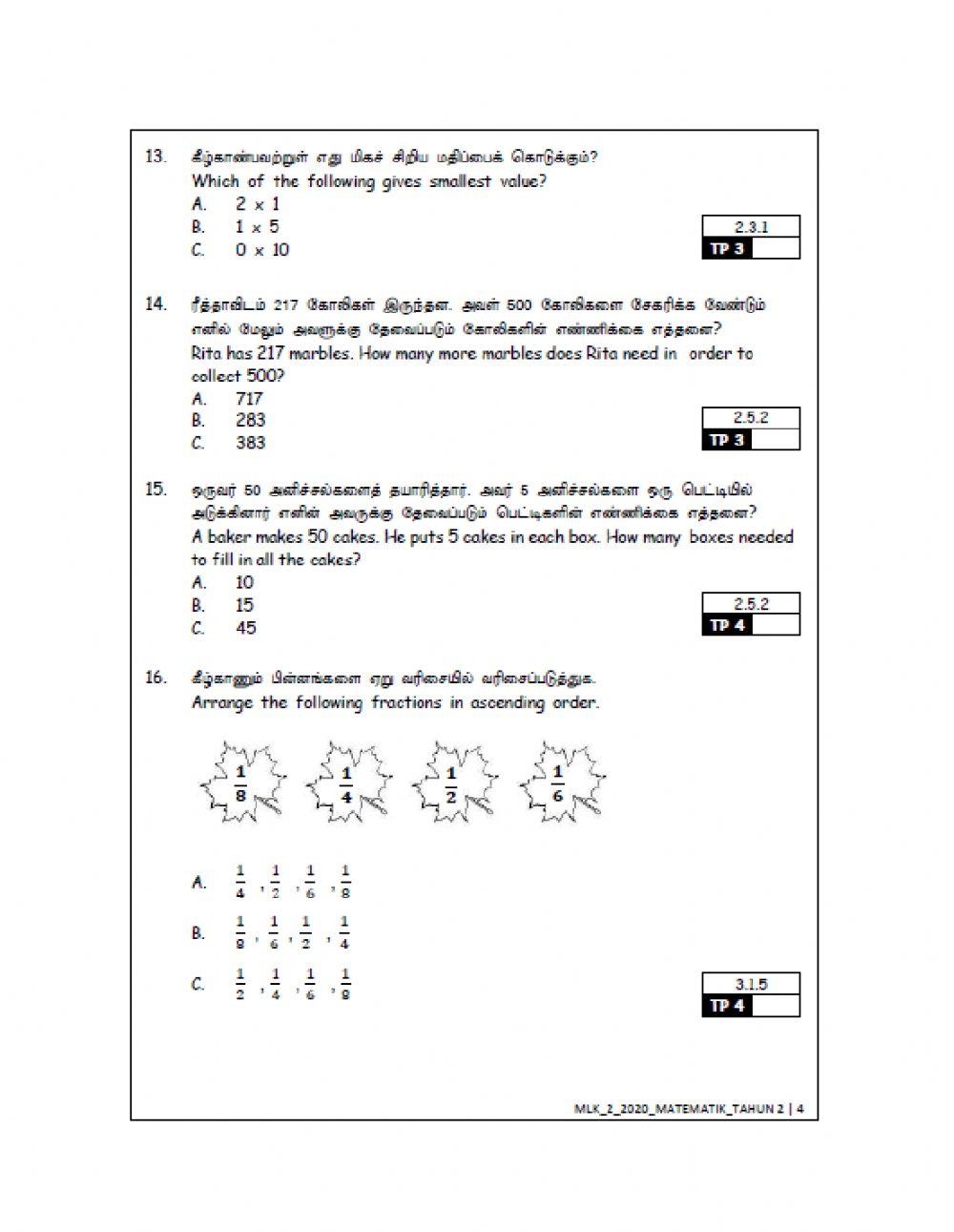 Matematik interactive exercise for 3 | Live Worksheets