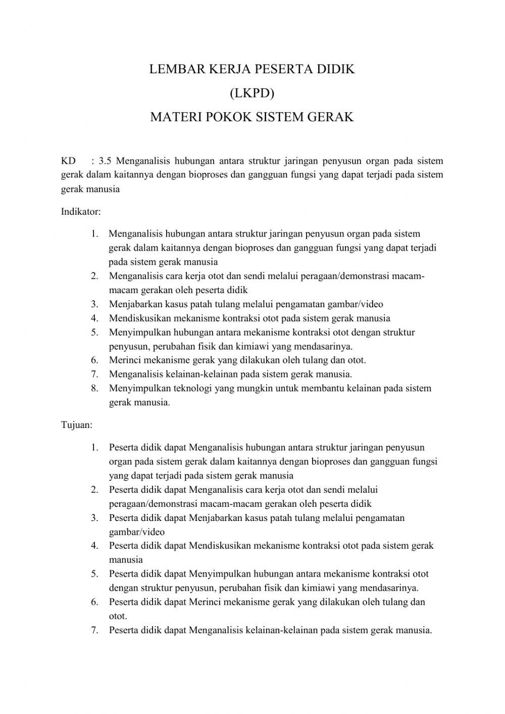 Contoh lkpd interactive worksheet | Live Worksheets