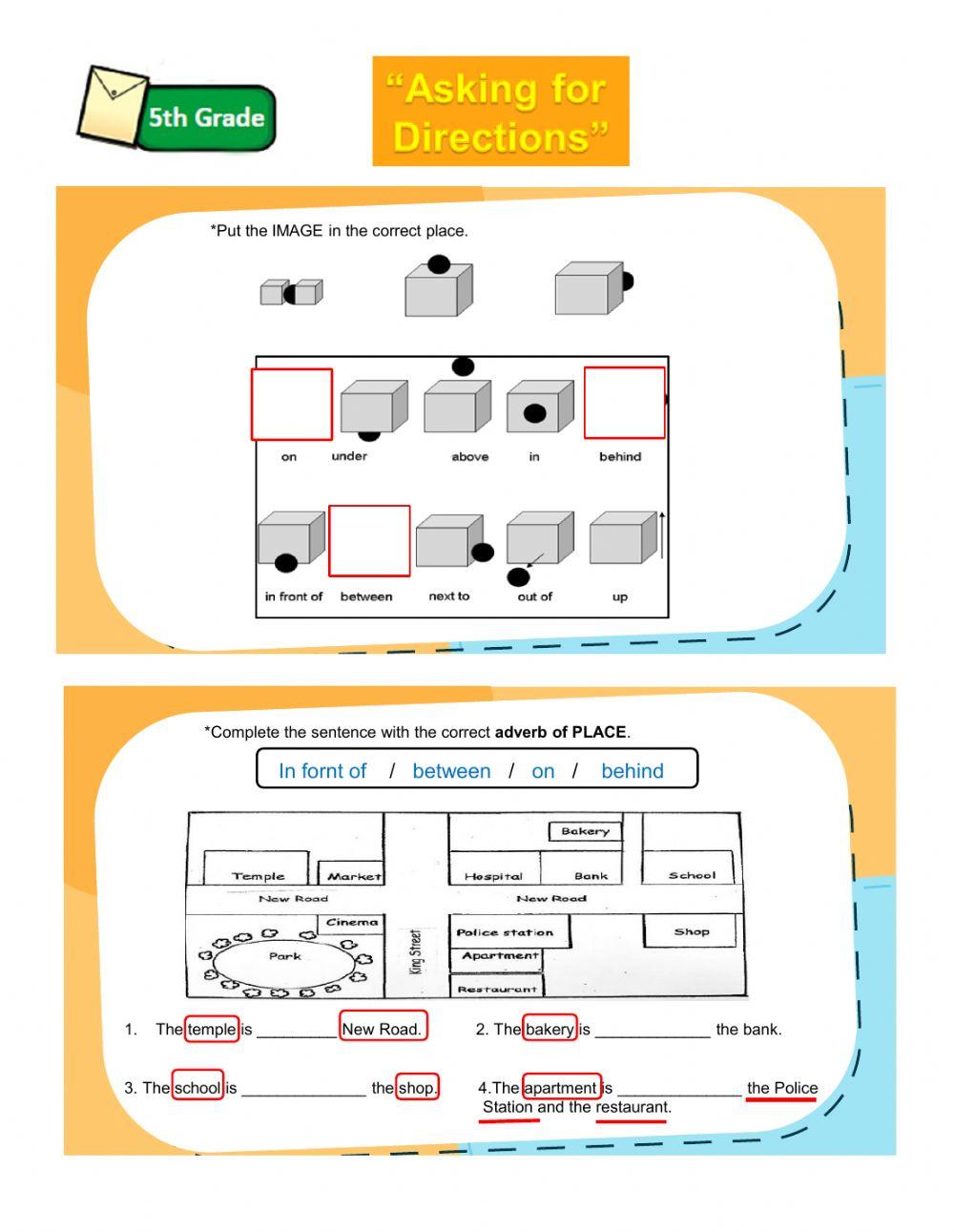 4524402 | 5th Grade-Giving Directions (Adverbs of