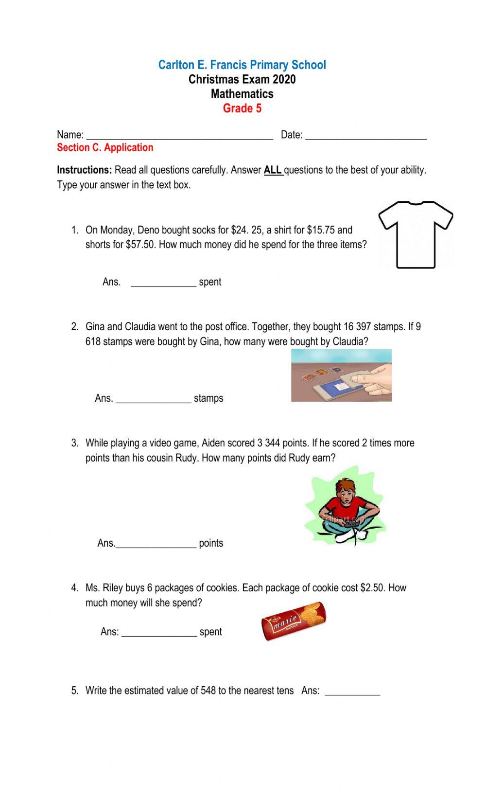 Application Exam worksheet | Live Worksheets