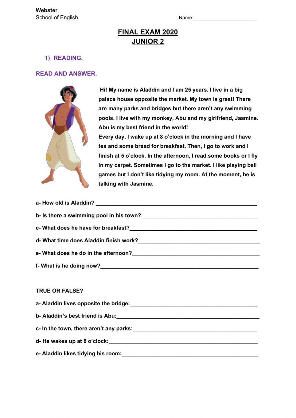 Final Junior 2 worksheet | Live Worksheets