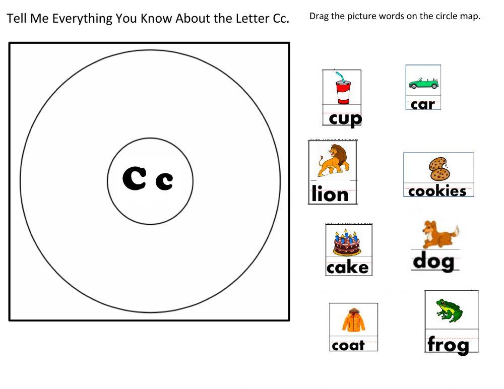 Letter Cc Circle Map worksheet | Live Worksheets