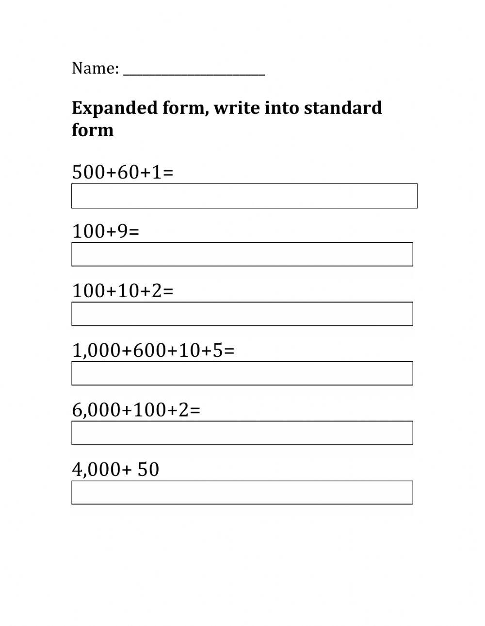 Place value online exercise for 3rd | Live Worksheets