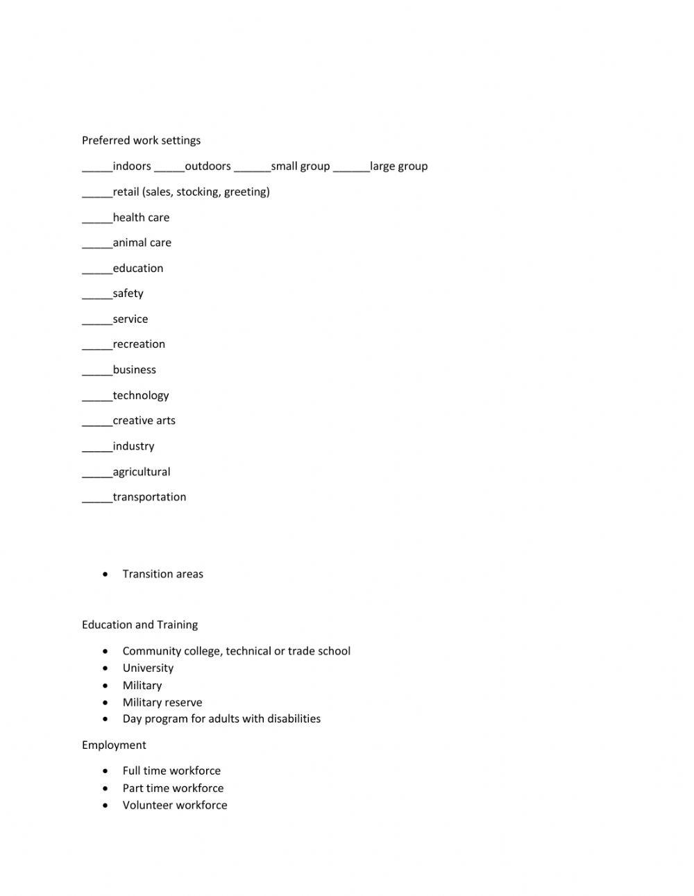 Jackson Middle School Transition Conside worksheet | Live Worksheets
