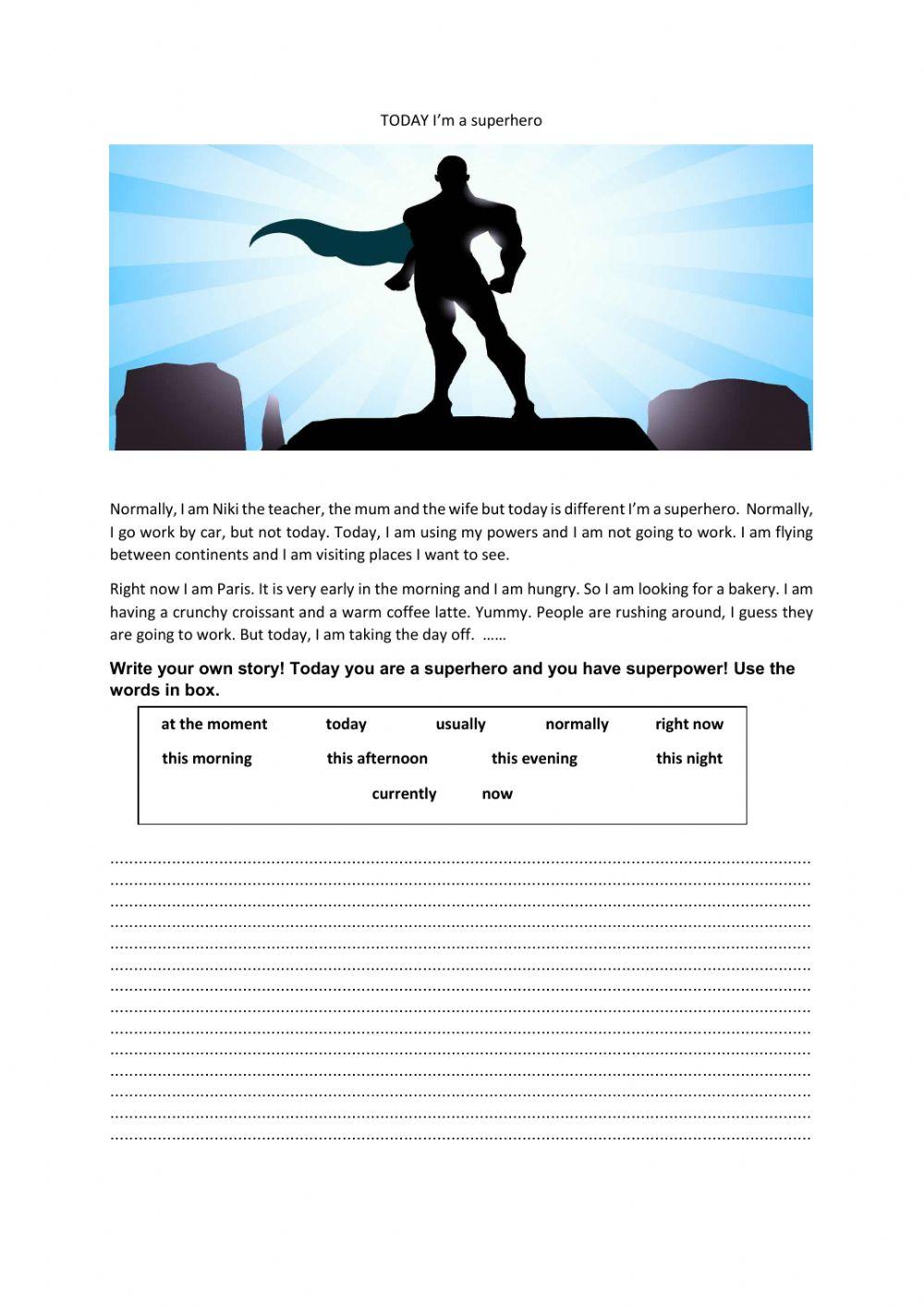 I am a superhero | Free Interactive Worksheets | 576162