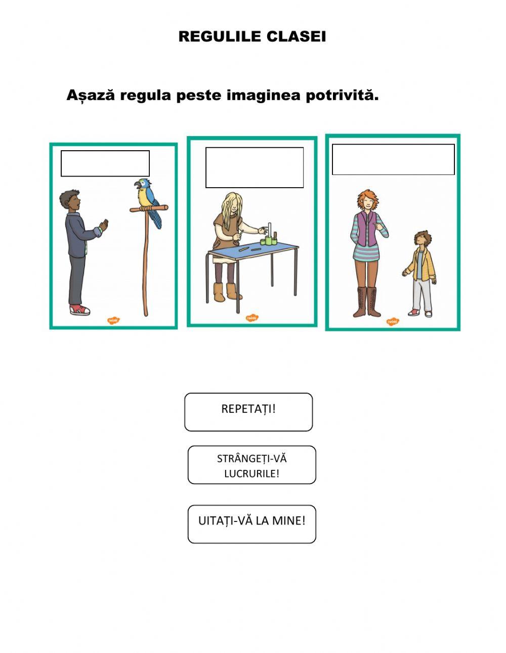 Regulile clasei worksheet | Live Worksheets