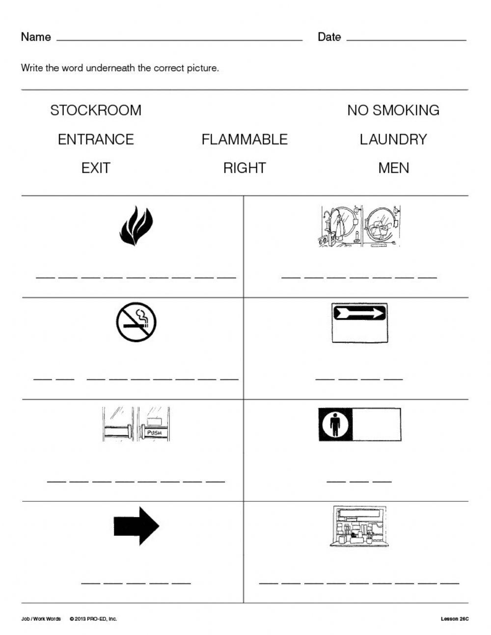 Edmark words lesson 26C worksheet | Live Worksheets