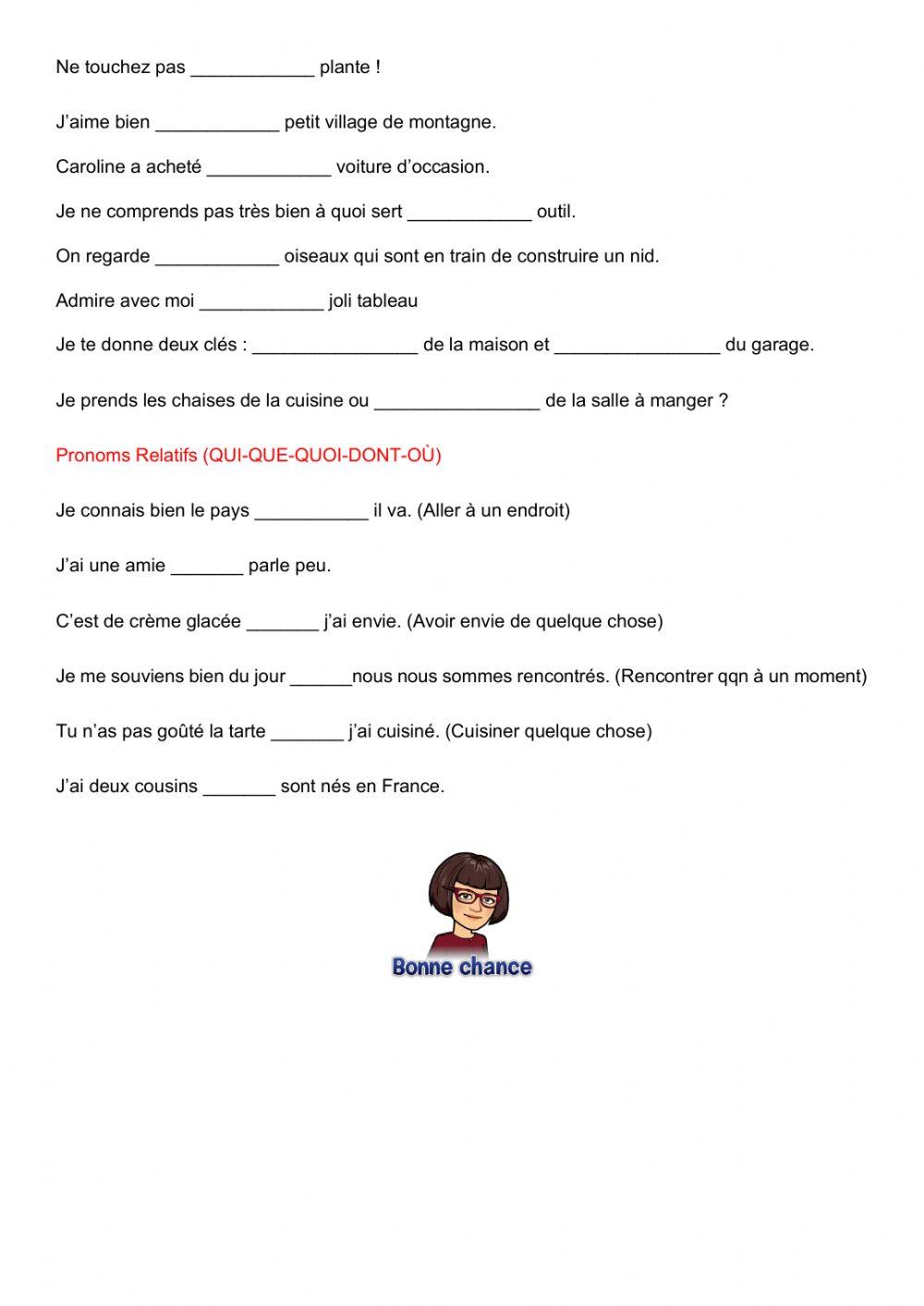 Récupératif de grammaire worksheet | Live Worksheets