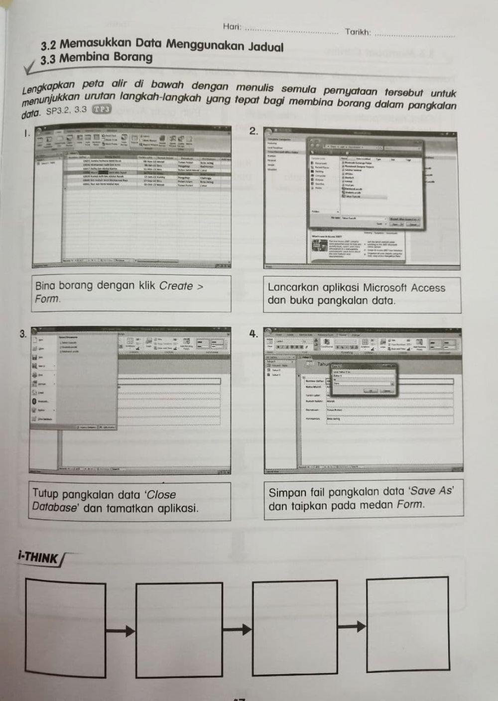 Membina borang pangkalan data worksheet | Live Worksheets