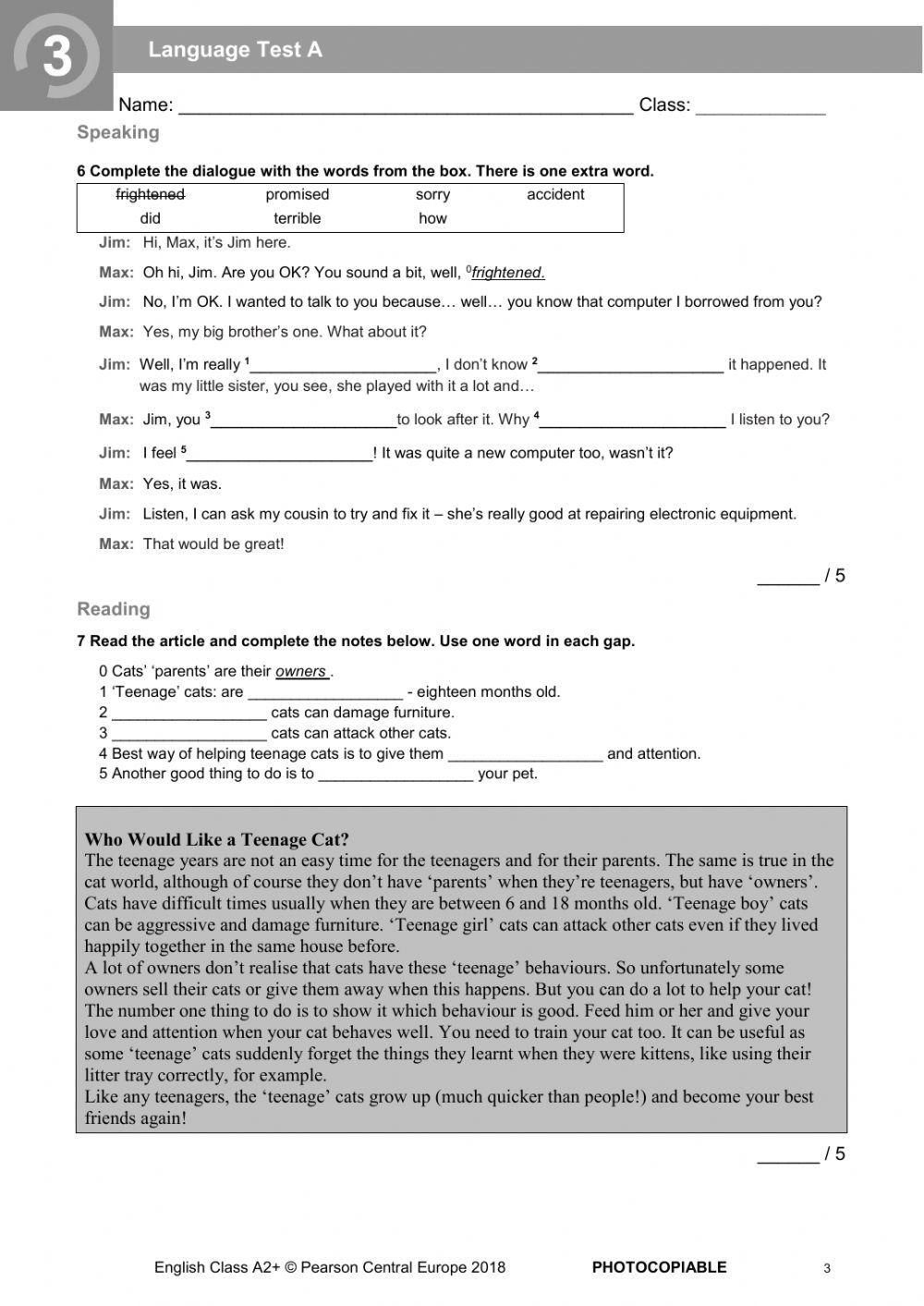 English Class A… Free Interactive Worksheets 4530714