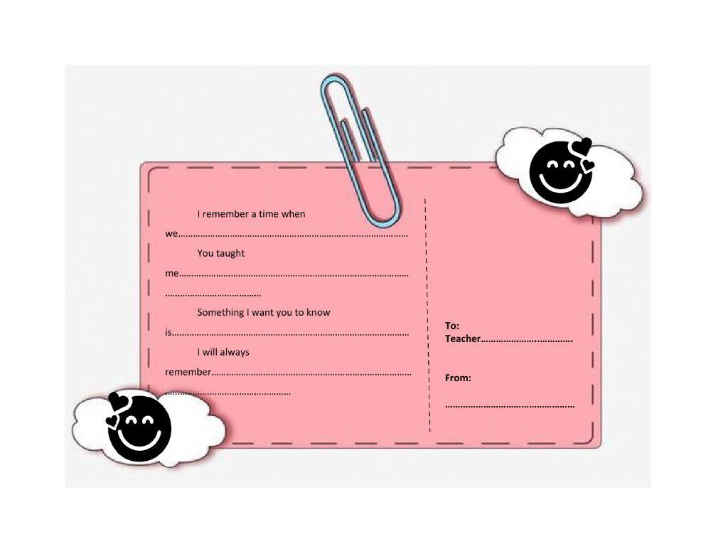 Post card interactive worksheet | Live Worksheets