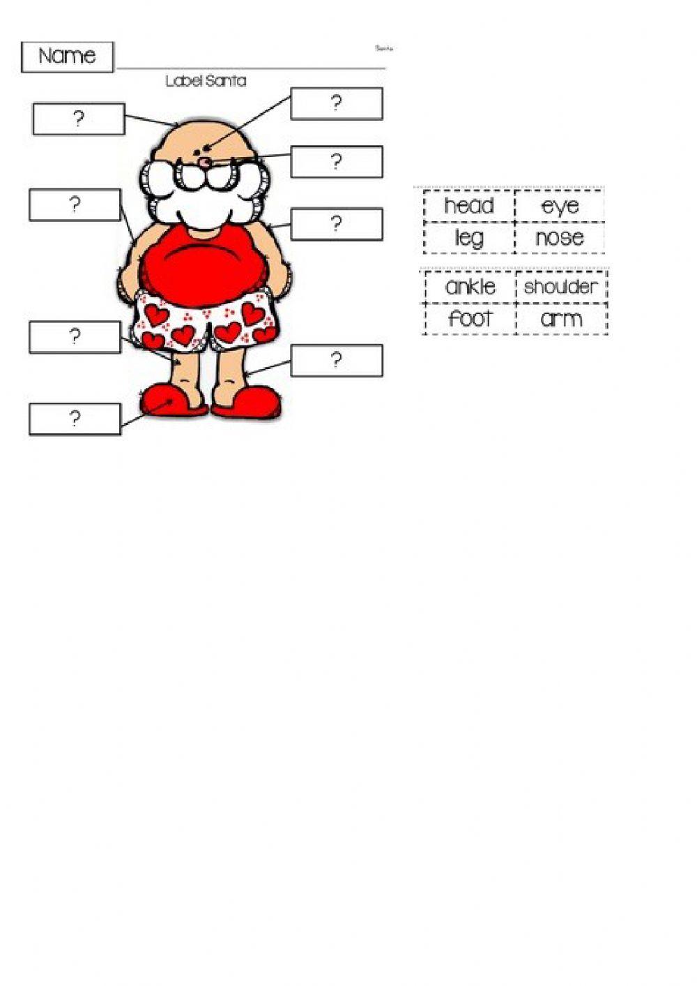 Label santa and elf worksheet | Live Worksheets