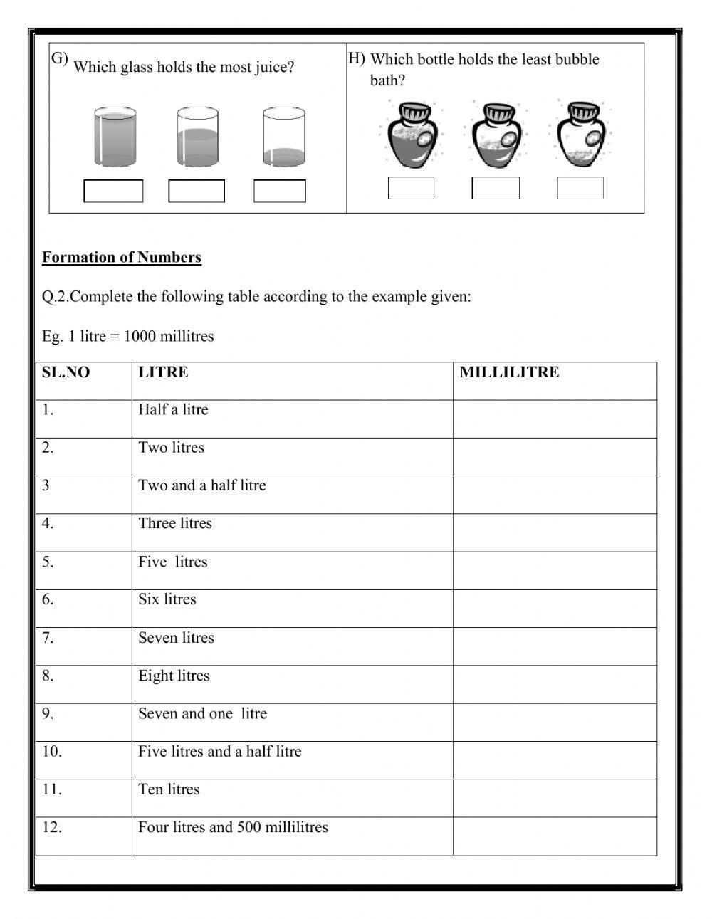 Jugs & mugs | Free Interactive Worksheets | 578099