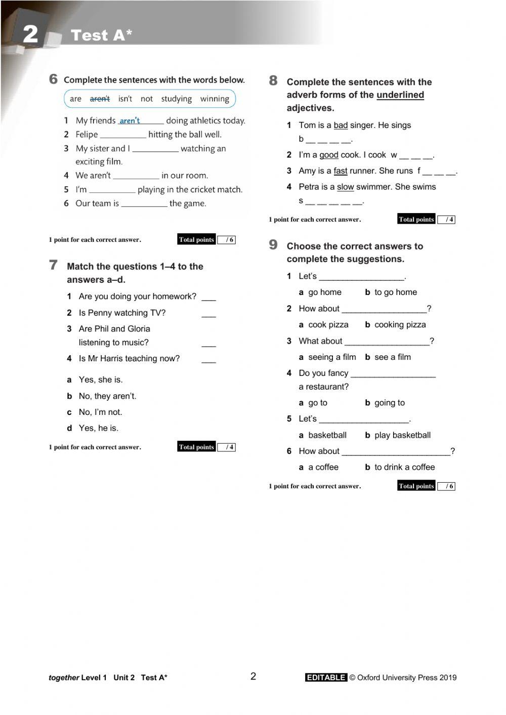 TOGETHER 1 - UN… | Free Interactive Worksheets | 6309890