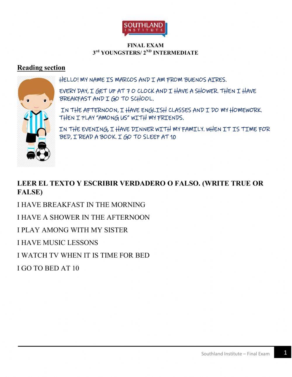 Final Exam interactive exercise for 3rd Grade | Live Worksheets