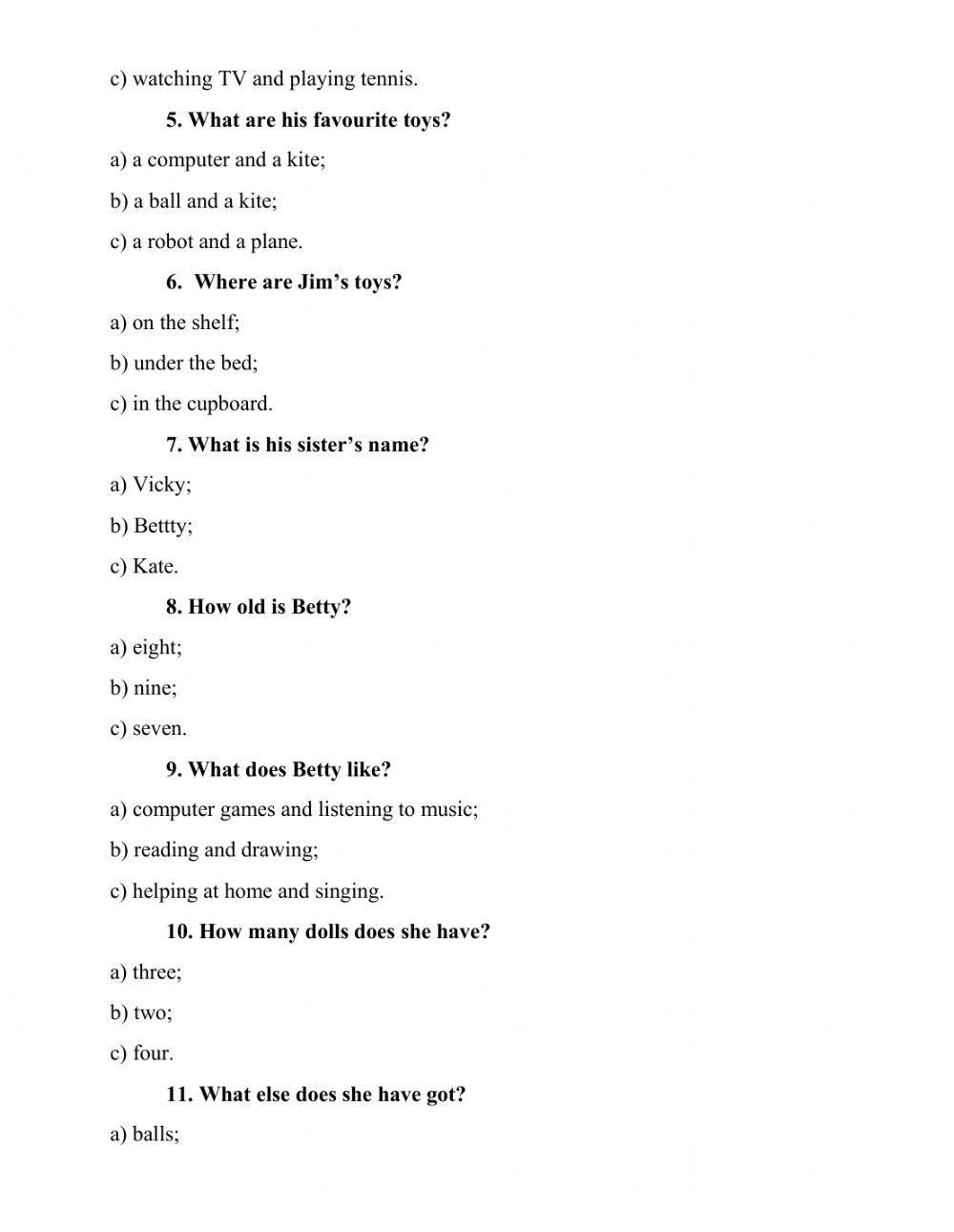 Reading English worksheet | Live Worksheets