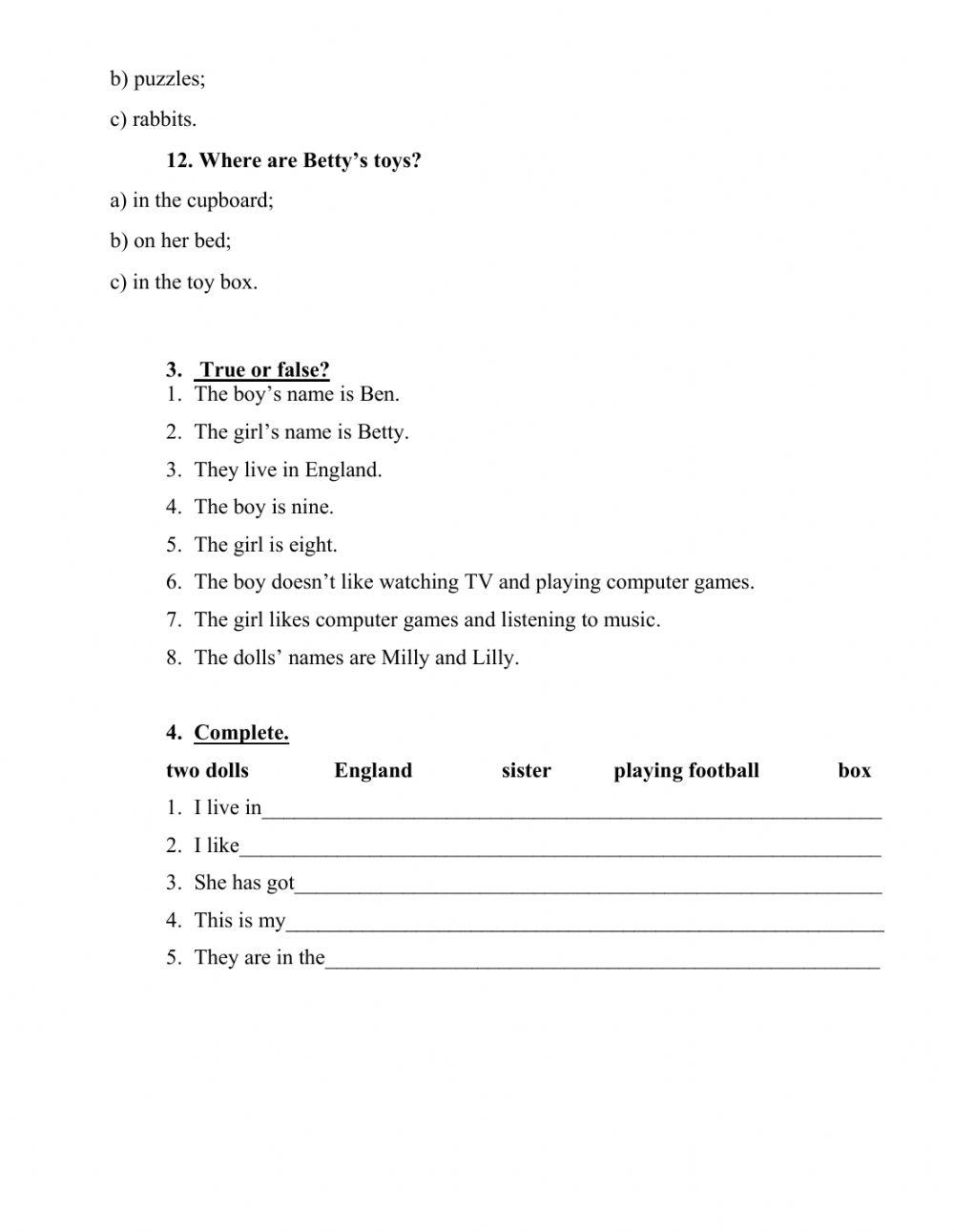 Reading English worksheet | Live Worksheets