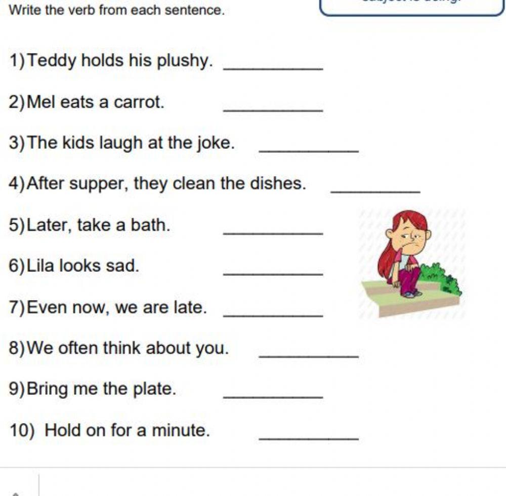 Verbs online exercise for K-2ND | Live Worksheets