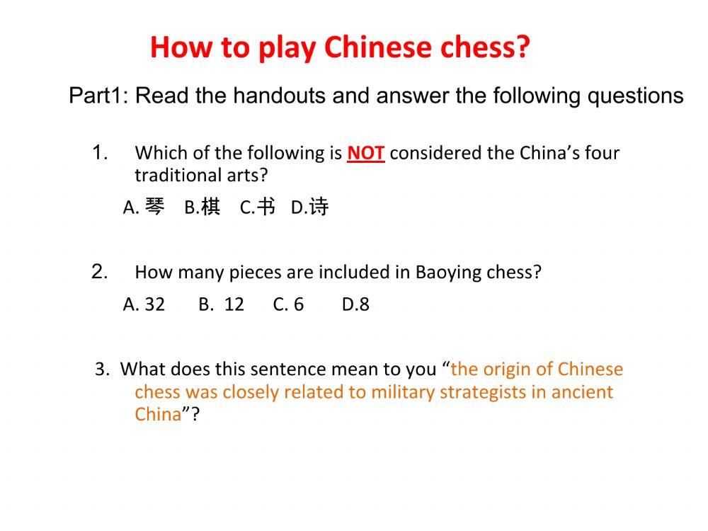 Chinese Chess 579466 | lichinese2 | Live Worksheets