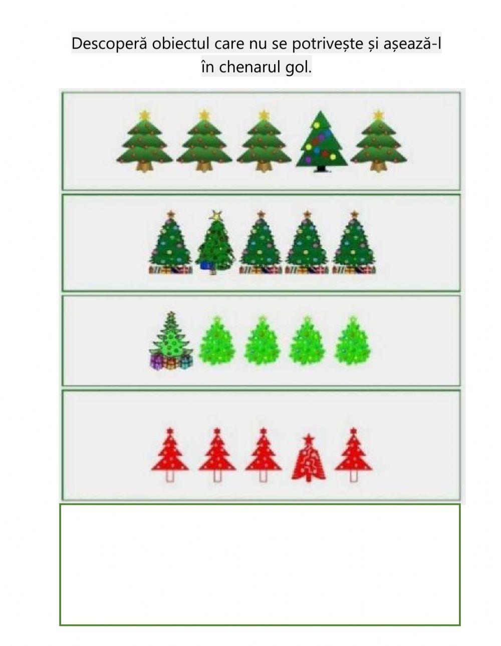 Bradul, găsește intrusul. worksheet | Live Worksheets