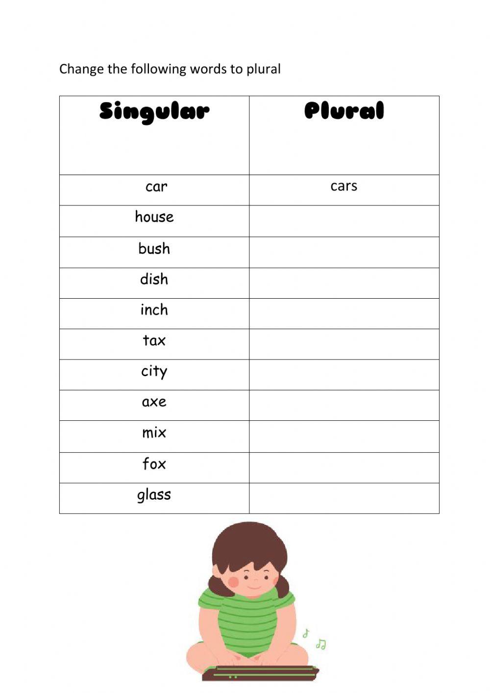 Pdf online exercise: Plural | Live Worksheets