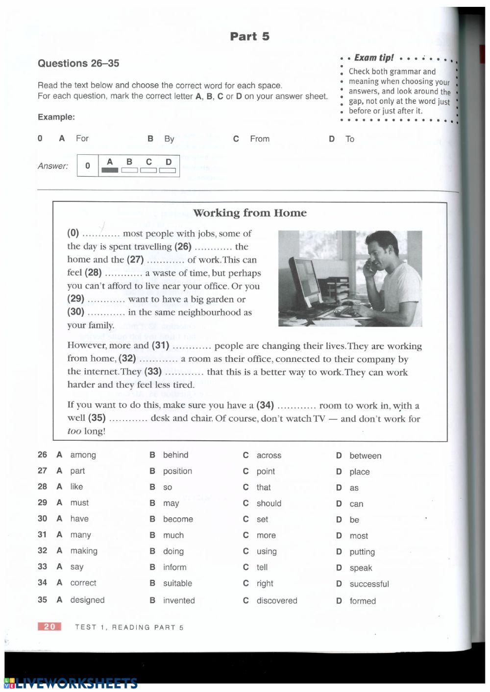 5401995 | Test 1- PET Reading Part 5 | MissRawan