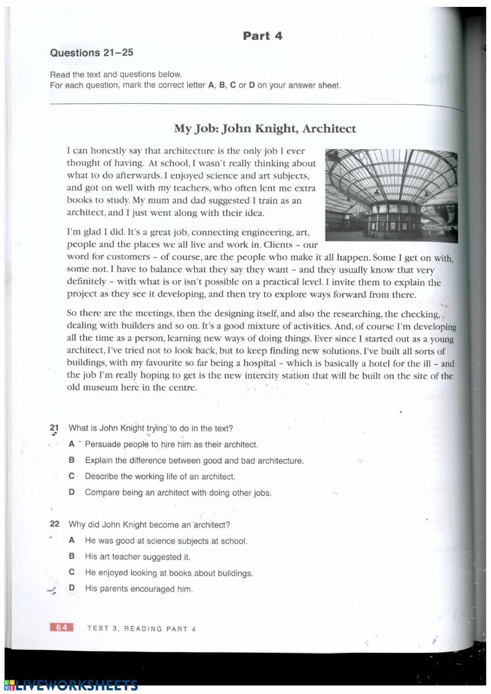 Test 3- PET Reading Part 3 and 5 1254 | MissRawan