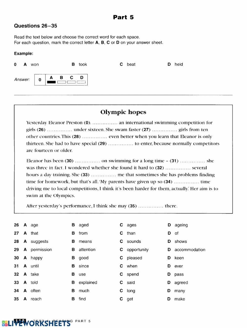 5402488 | Test 10- PET Reading part 3 and 5 | MissRawan