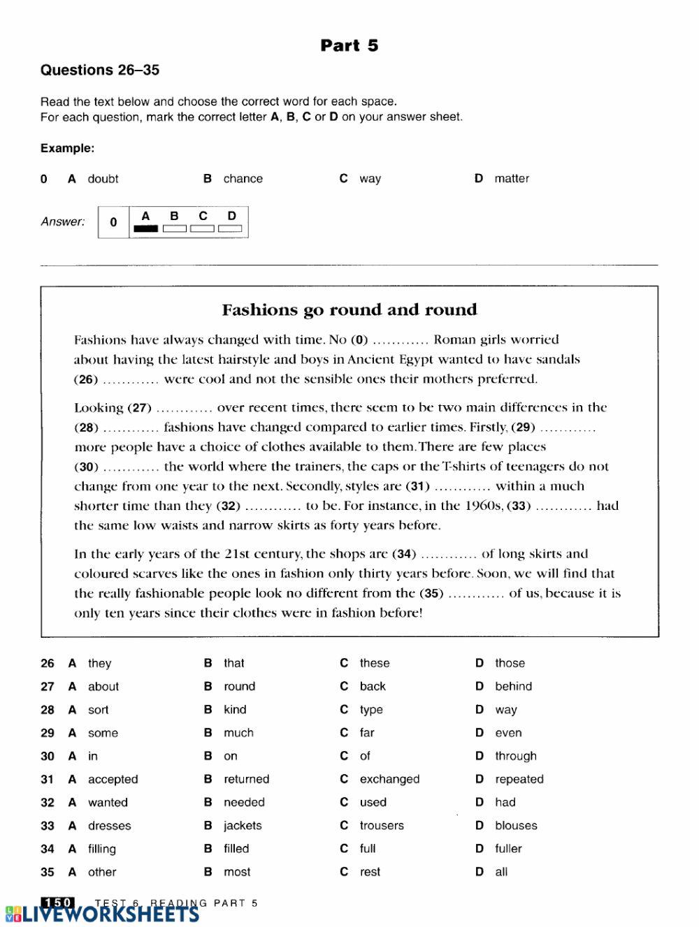 Test 12- PET Reading part 3 and 5 1908 | MissRawan