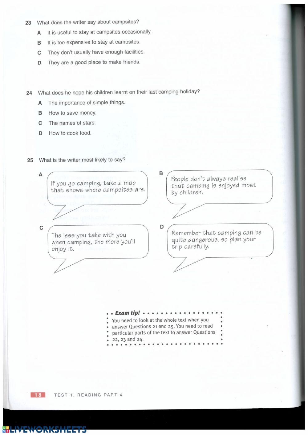 5402605 | Test 1- PET Reading Part 3 | MissRawan