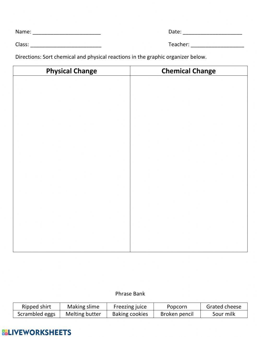 Chemical And Physical Changes Worksheet Live Worksheets chemical-and-physical-changes-worksheet-live-worksheets