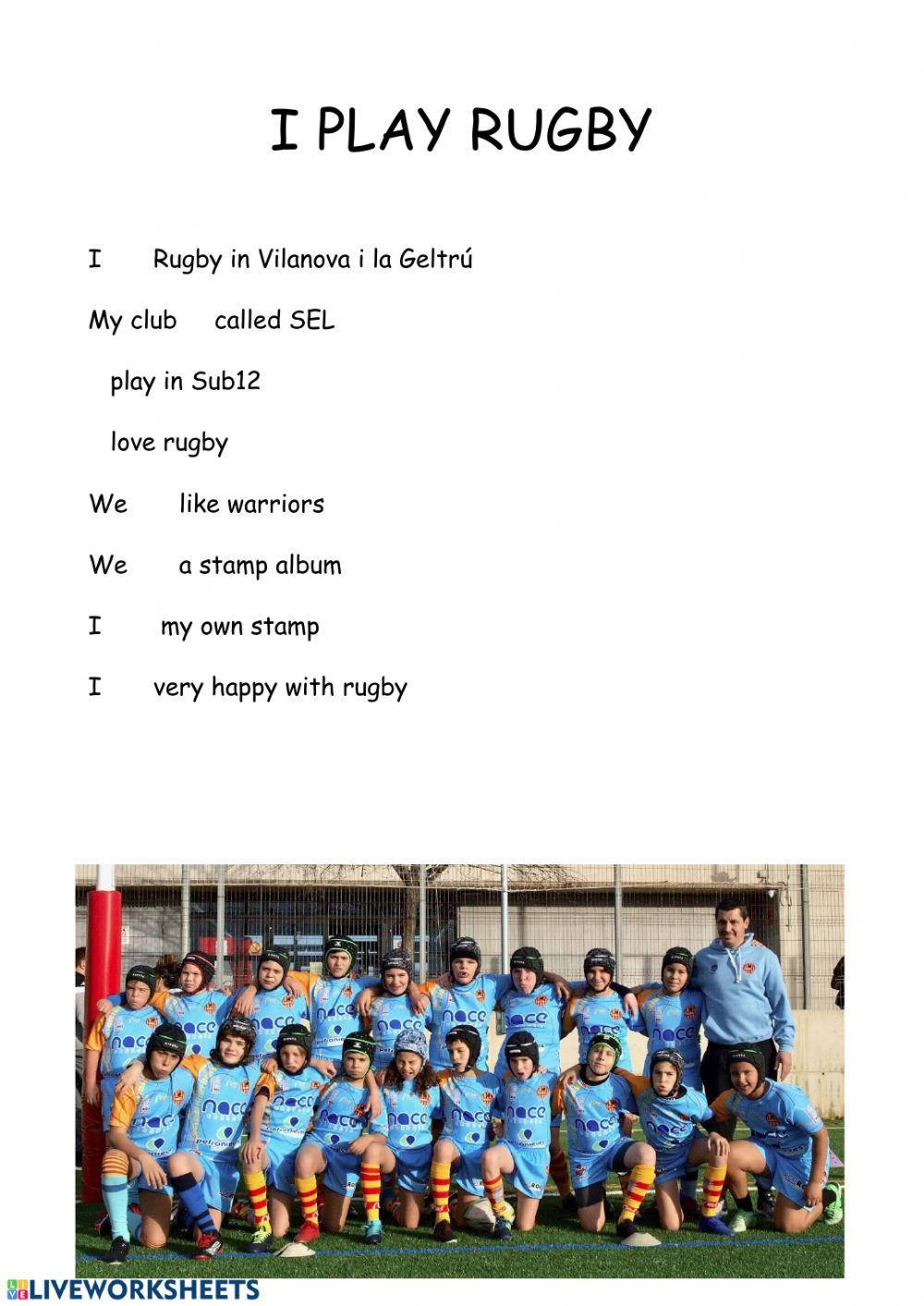 I play rugby worksheet | Live Worksheets