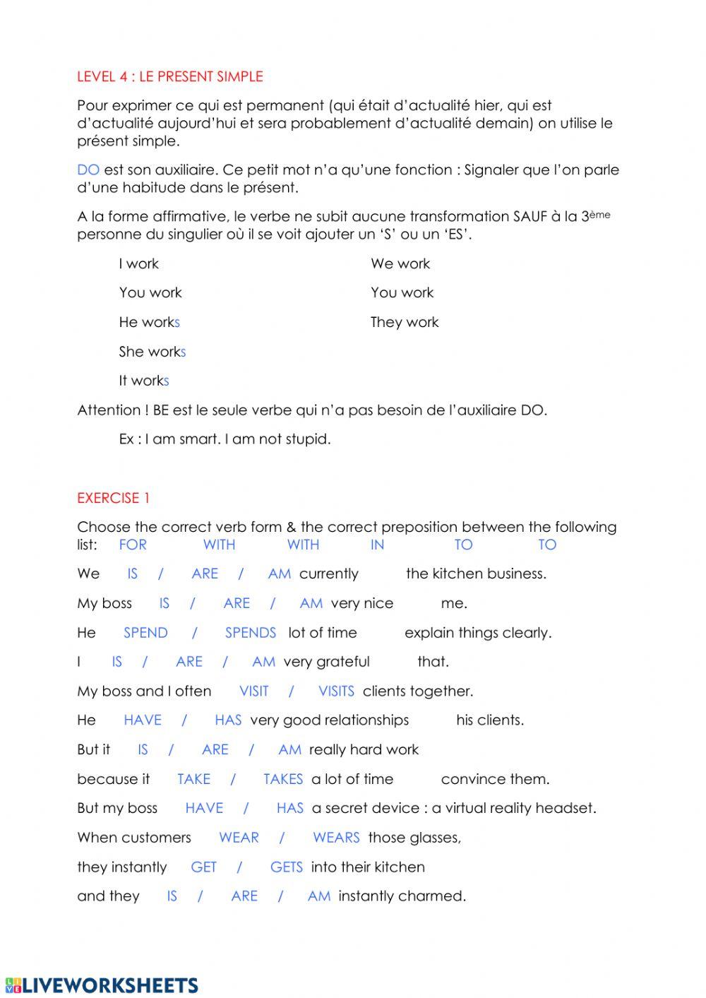 Present simple activity for grade 3 | Live Worksheets