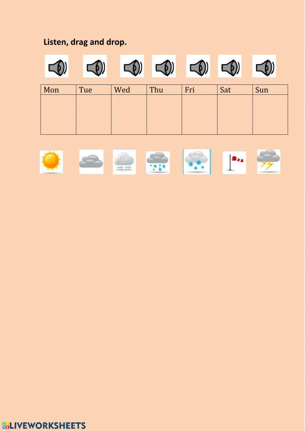The weather-lis… | Free Interactive Worksheets | 61114