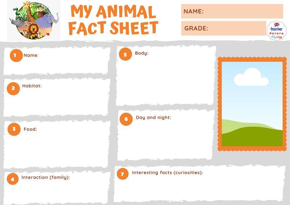 Animal fact she… | Free Interactive Worksheets | 61207