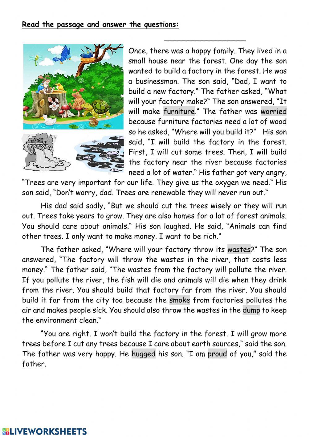 Factory worksheet | Live Worksheets