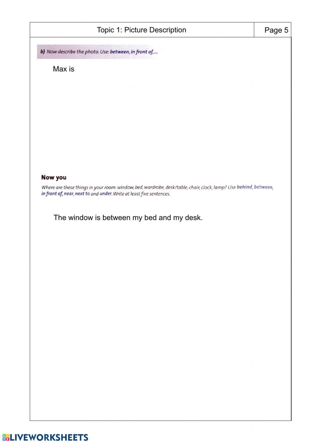 Picture descritpion worksheet | Live Worksheets