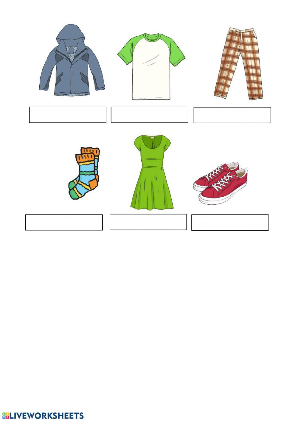 Clothes free exercise | Live Worksheets