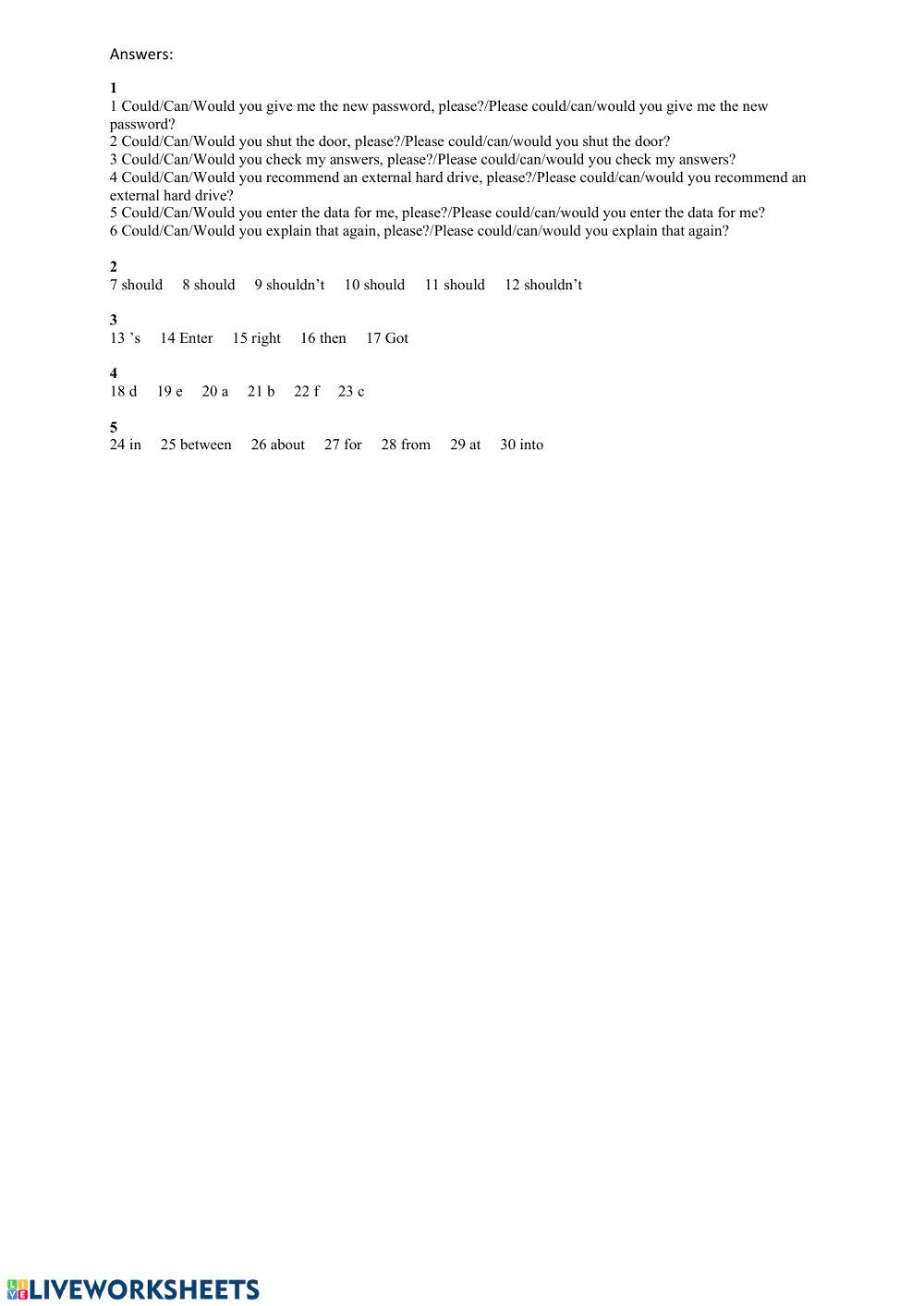 IT English - Unit 4 Practice test worksheet | Live Worksheets