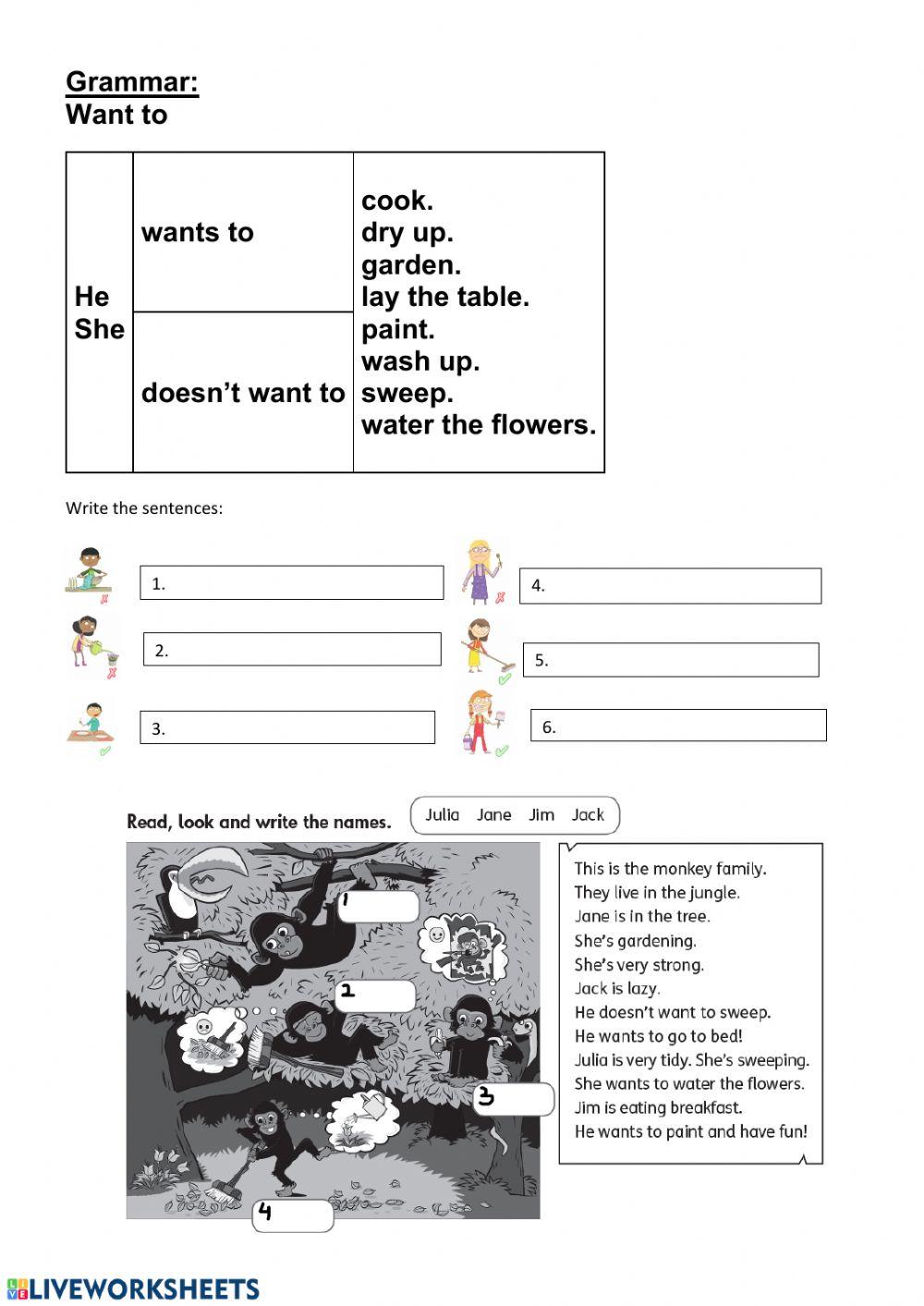 Help home worksheet | Live Worksheets
