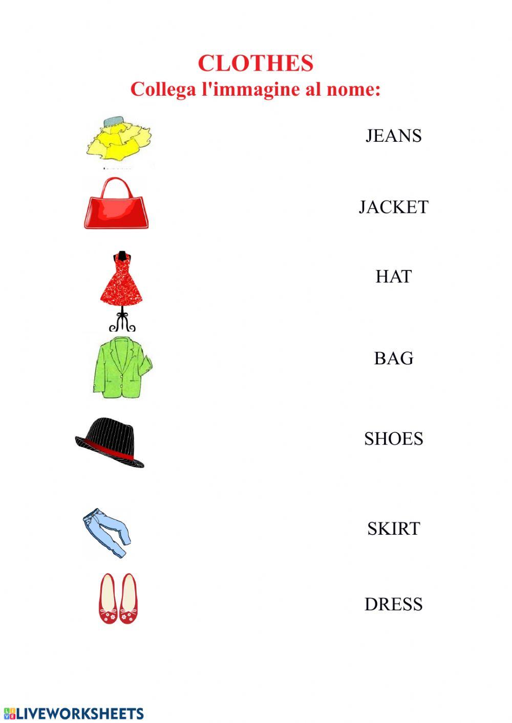 Clothes | Free Interactive Worksheets | 5410029