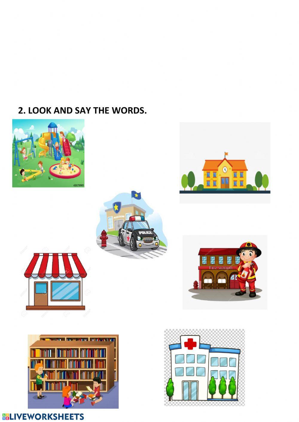 Places in town online activity | Live Worksheets