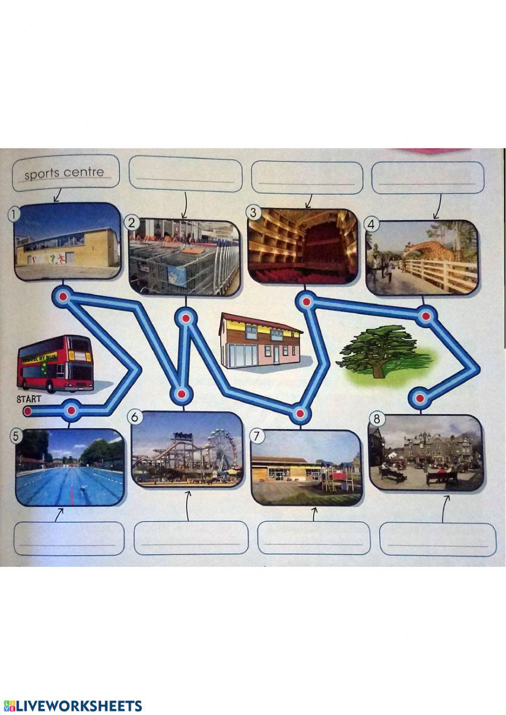 PLACES IN TOWN online exercise for elementary | Live Worksheets