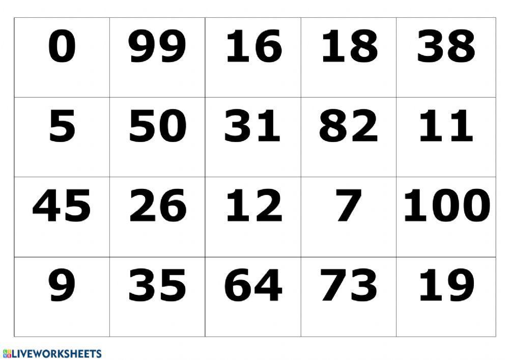 Numbrid worksheet | Live Worksheets