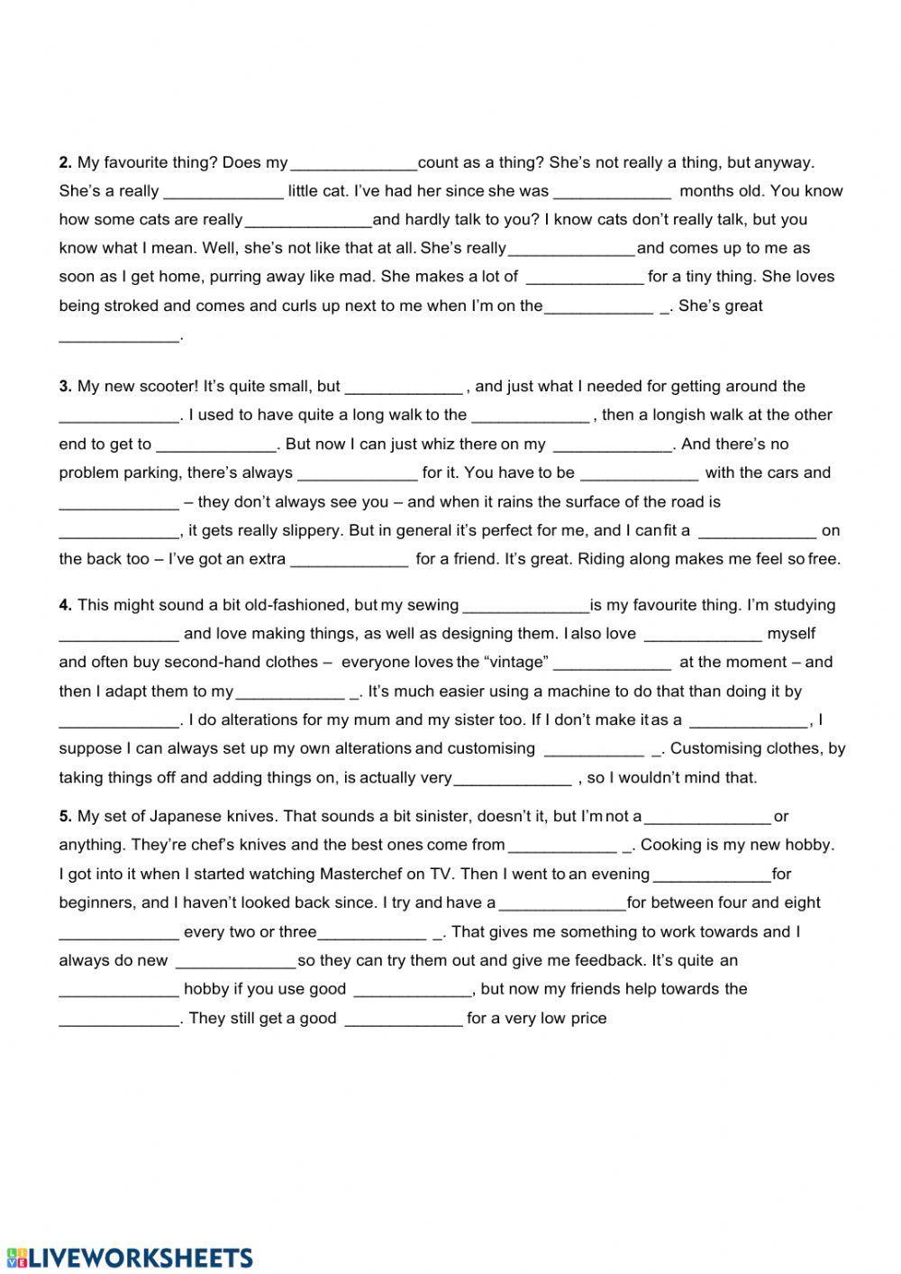 Listening exercise activity | Live Worksheets