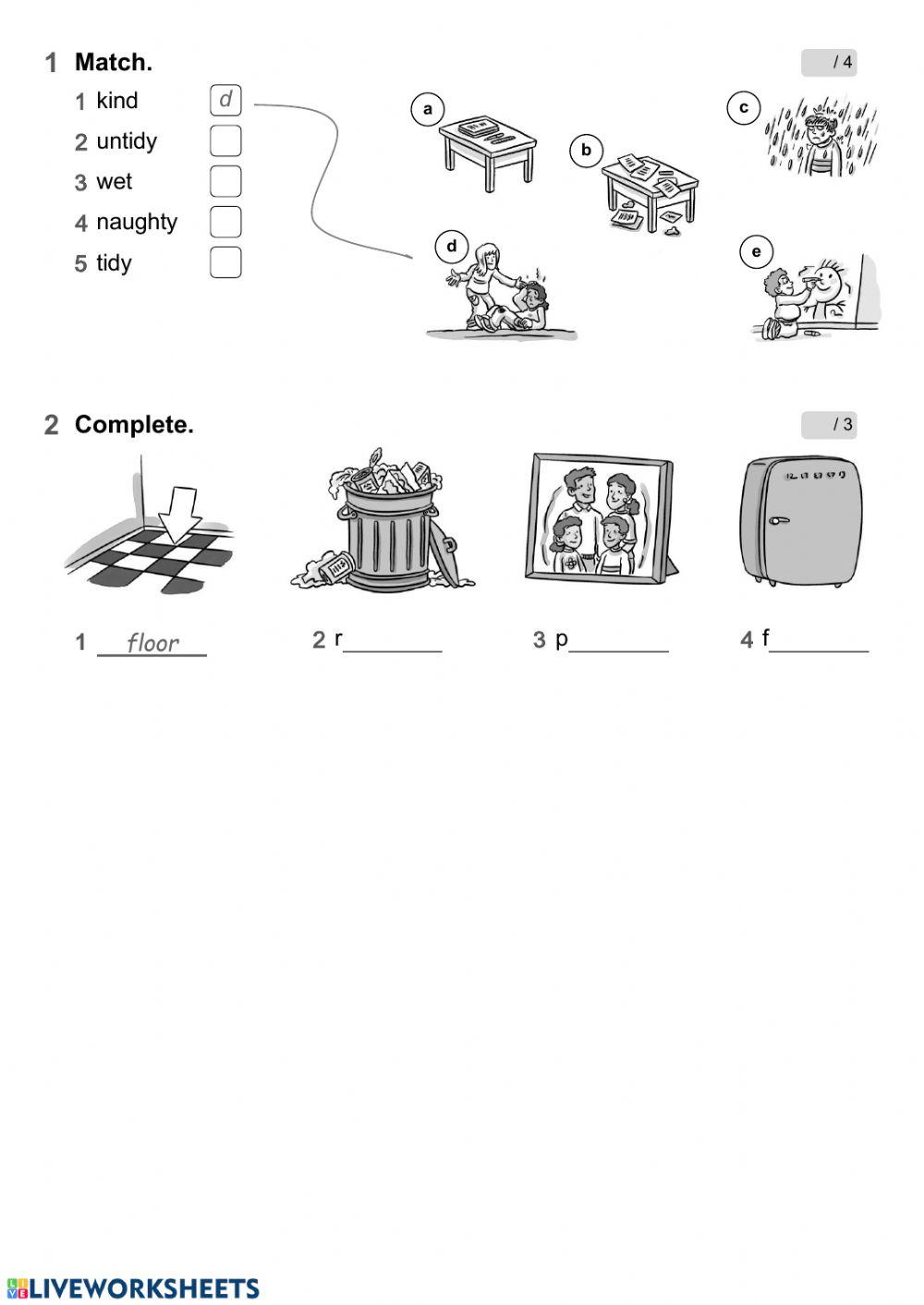 Tidying up 1908 | Olena | Live Worksheets