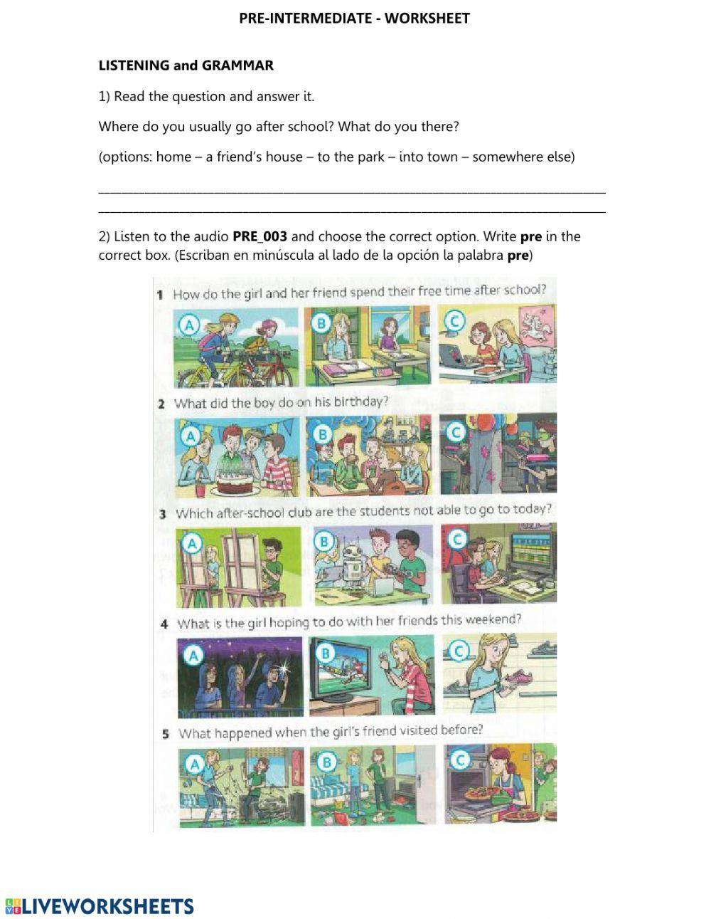 Listening online pdf activity | Live Worksheets